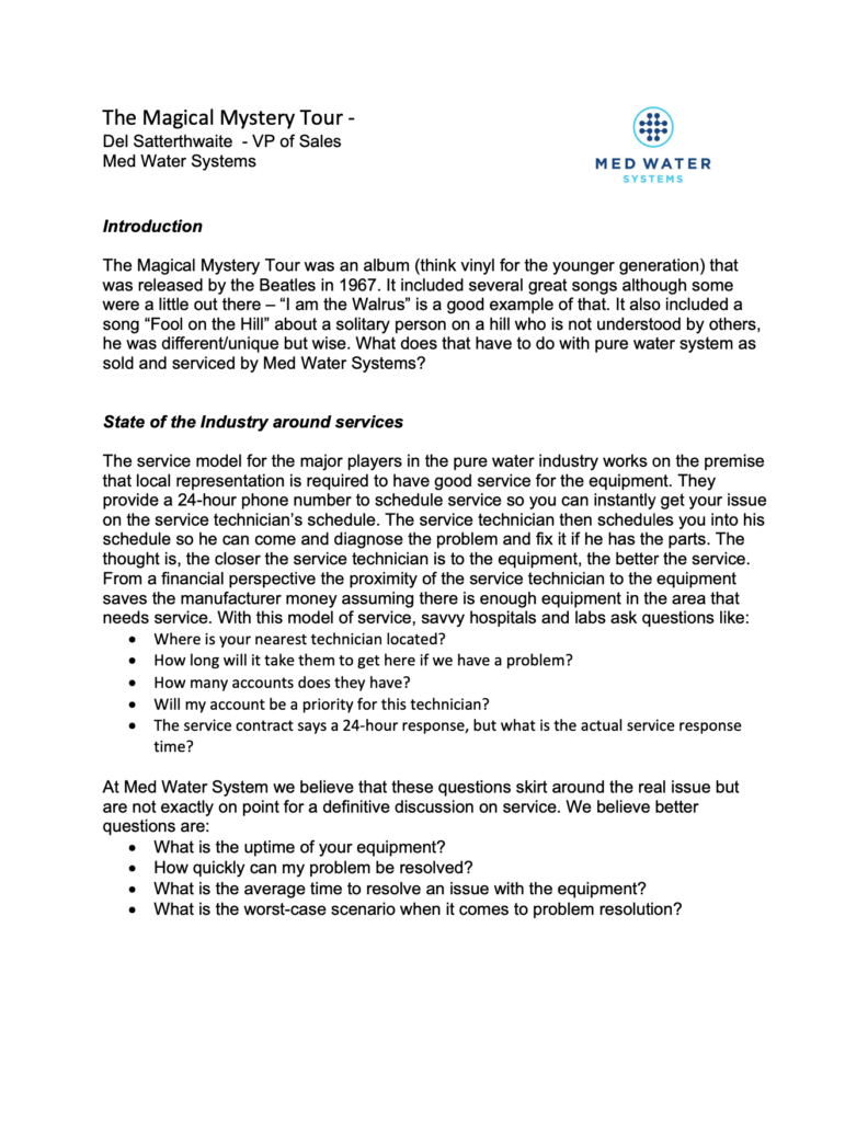 Pure Water Doesn't Have to be Difficult Series - Med Water Systems